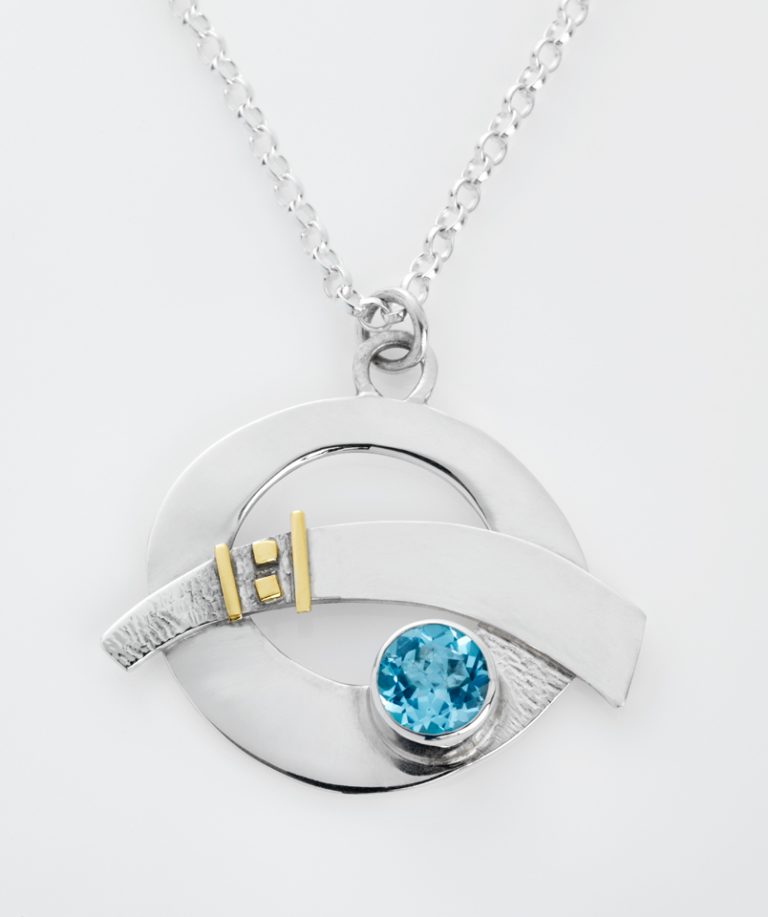 Silver 18ct Gold with Blue Topaz - Geraldine Hannigan Jewellery